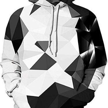 3d Black And White Tiles Print Fashion Stylish Hood For Mens,3d Printed ...