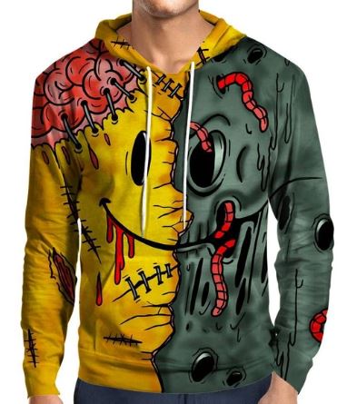 3d Zombie Emoji Print Fashion Stylish Hood For Mens,3d Printed Hood on ...